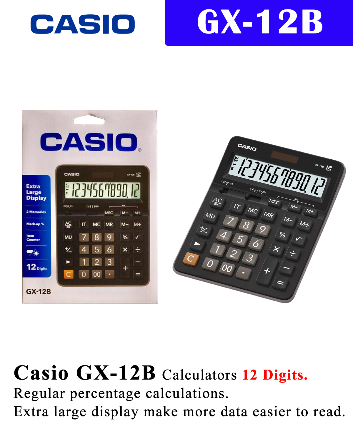 Casio GX-12B Calculators 12 Digits